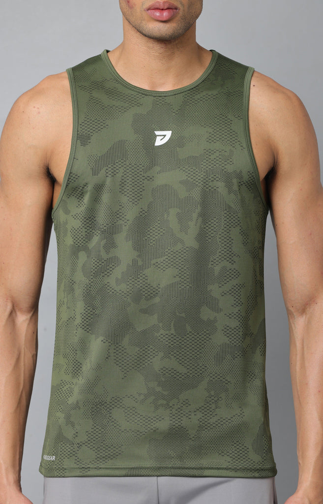 KA 53 Camouflage Dri-Fit Tanktop | Army Green – ka53mensclub