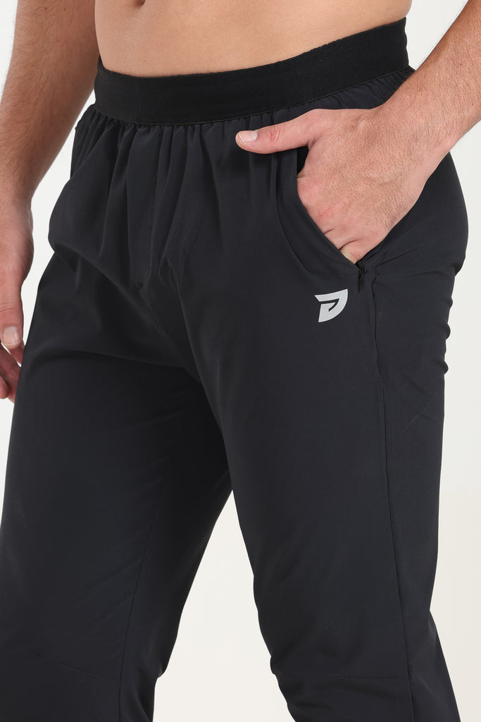 KA53 Hybrid Trackpant with Bottom Zipper |Jet Black – ka53mensclub