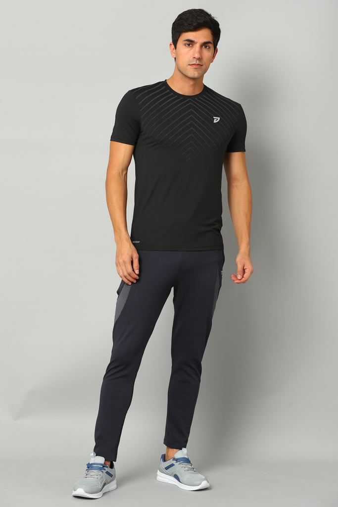 KA53 V Stipe DriFit Tshirt | Black – ka53mensclub