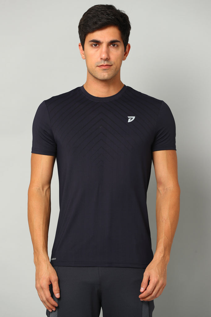 KA53 V Stipe DriFit Tshirt | Navy Blue – ka53mensclub